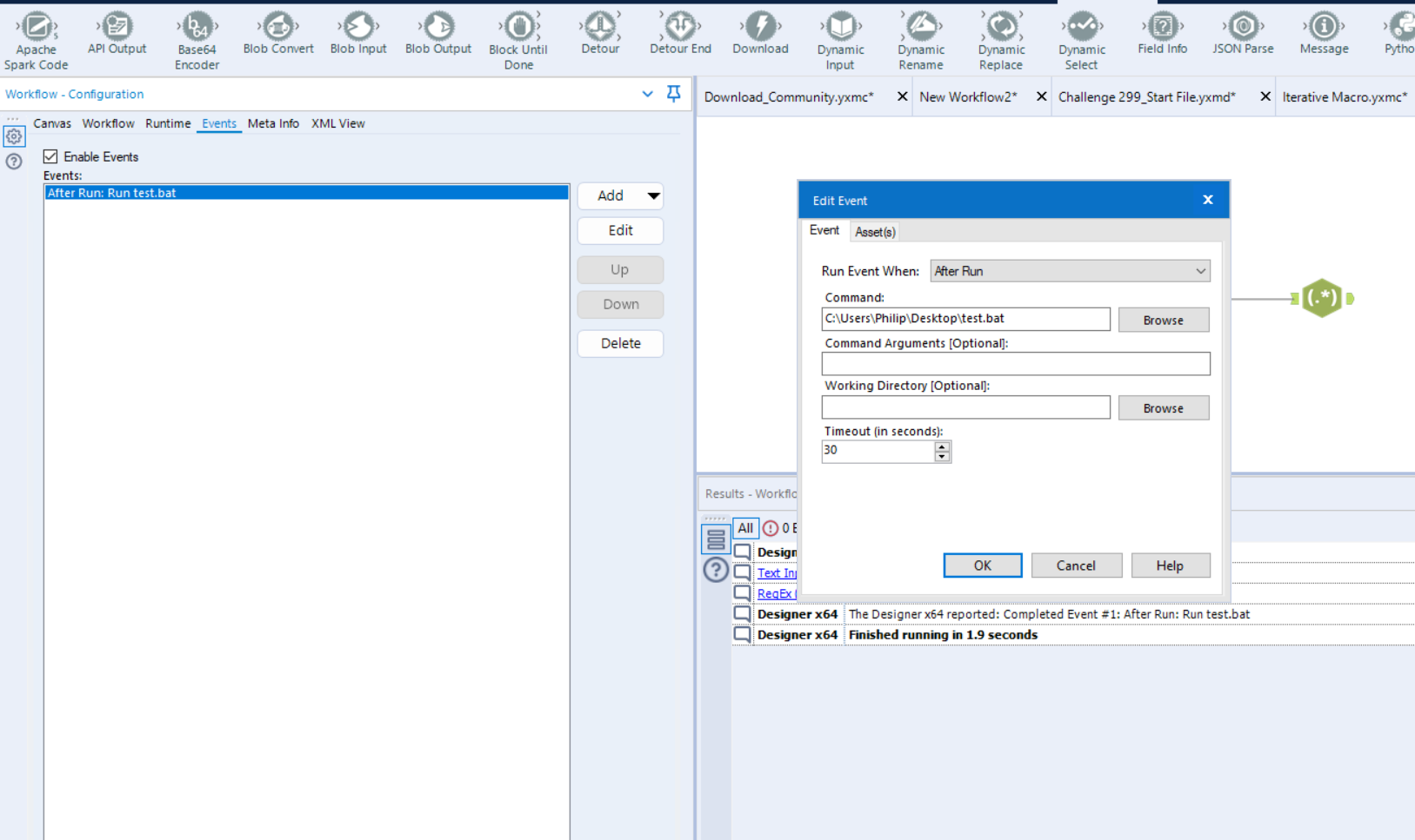 Alteryx run windows bat command - Alteryx Community