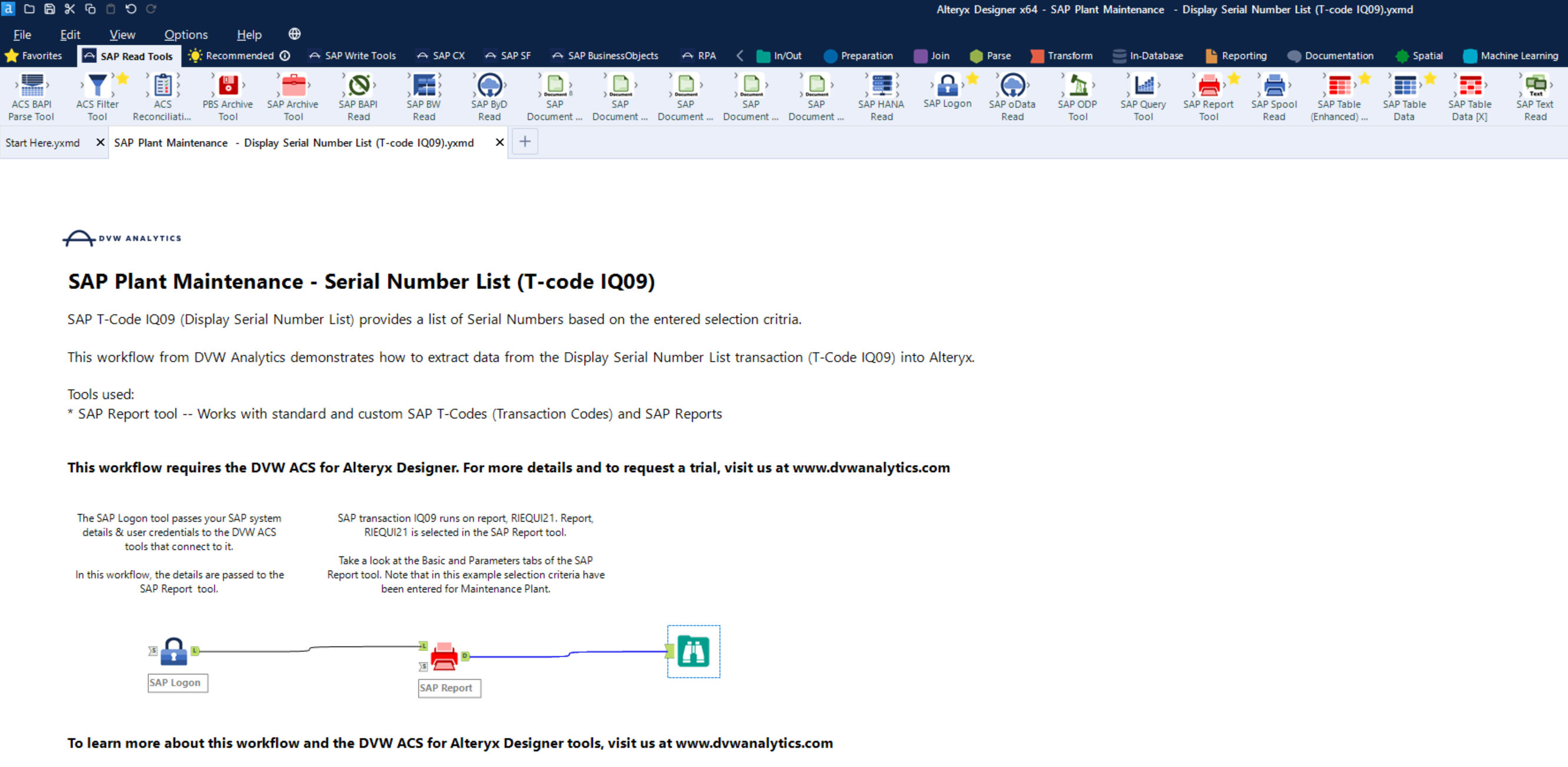 SAP Plant Maintenance - Serial Number List (T-code... - Alteryx Community