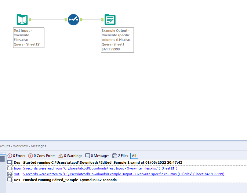 Solved Output Overwrite Specific Columns Not Entire Sh Alteryx Community