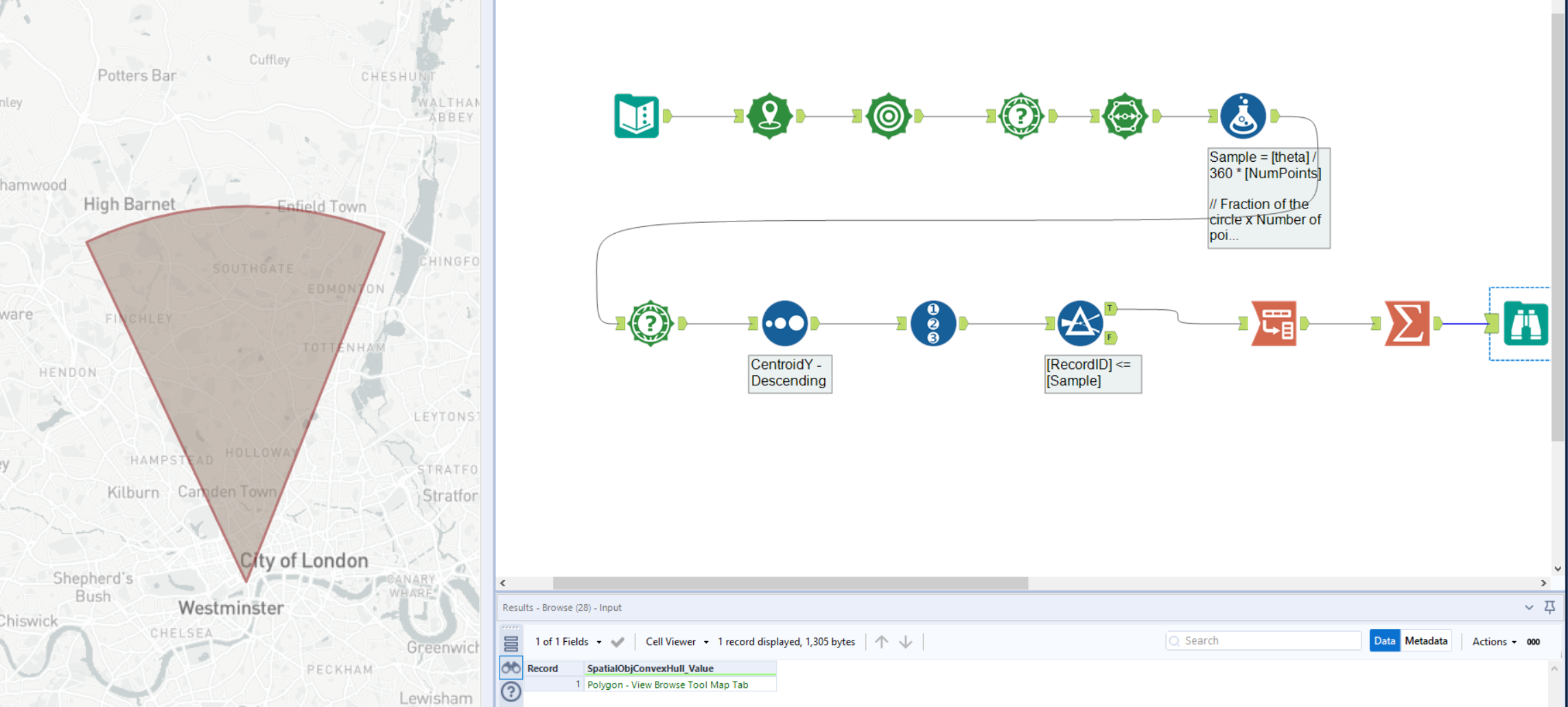 Solved: How to create a cone polygon in Alteryx? - Alteryx Community