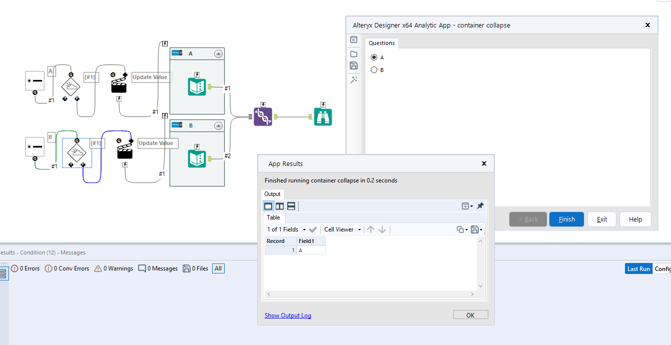 Solved: Run Container based on Conditions and additional p... - Alteryx Community