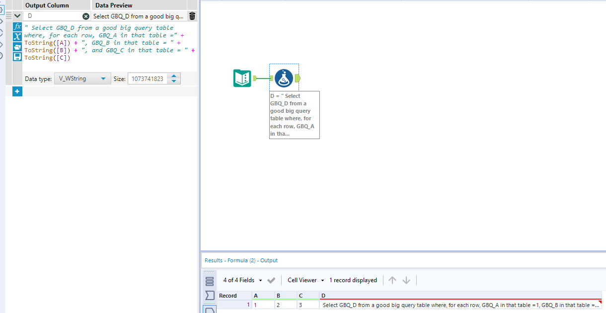 How to add a query to the Formula tool? - Alteryx Community