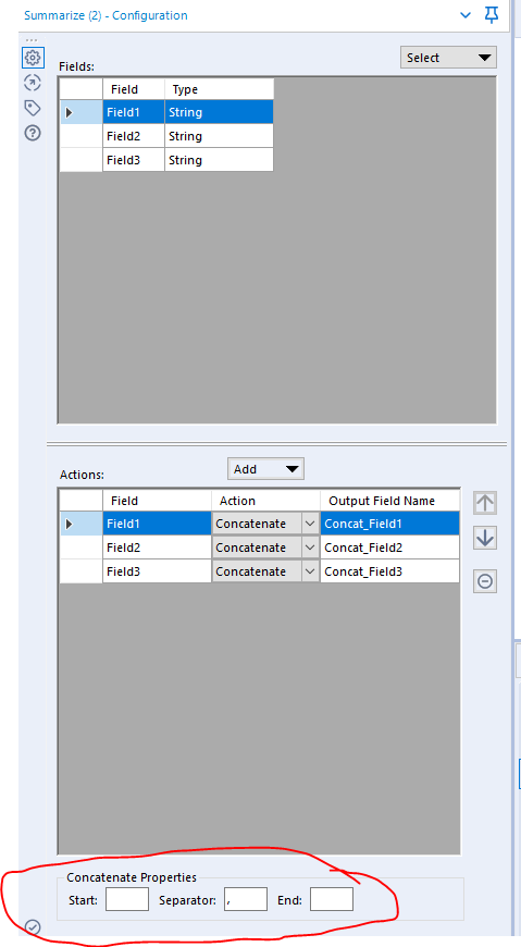 Mass change Separator in Summarize tool - Alteryx Community