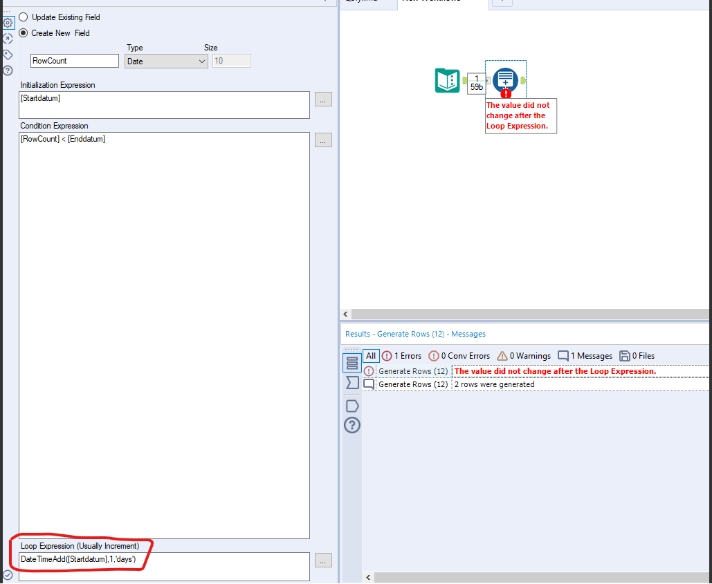 Solved: Error Message : Generate Rows - The value did not ... - Alteryx Community