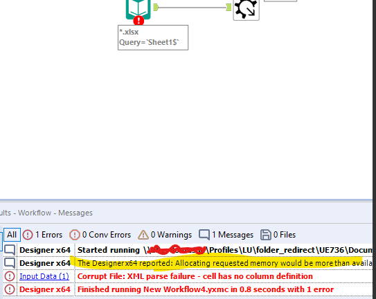 XML Parse Failure - cell has no column definition - Alteryx Community