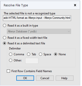 HTML format as Alteryx input - Alteryx Community