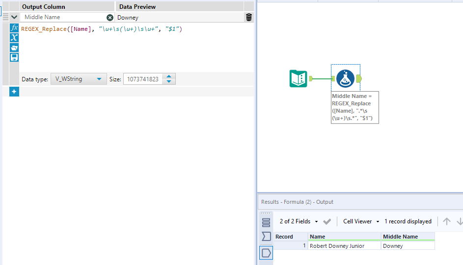Solved: Selecting Middle Name with Formula tool - Alteryx Community