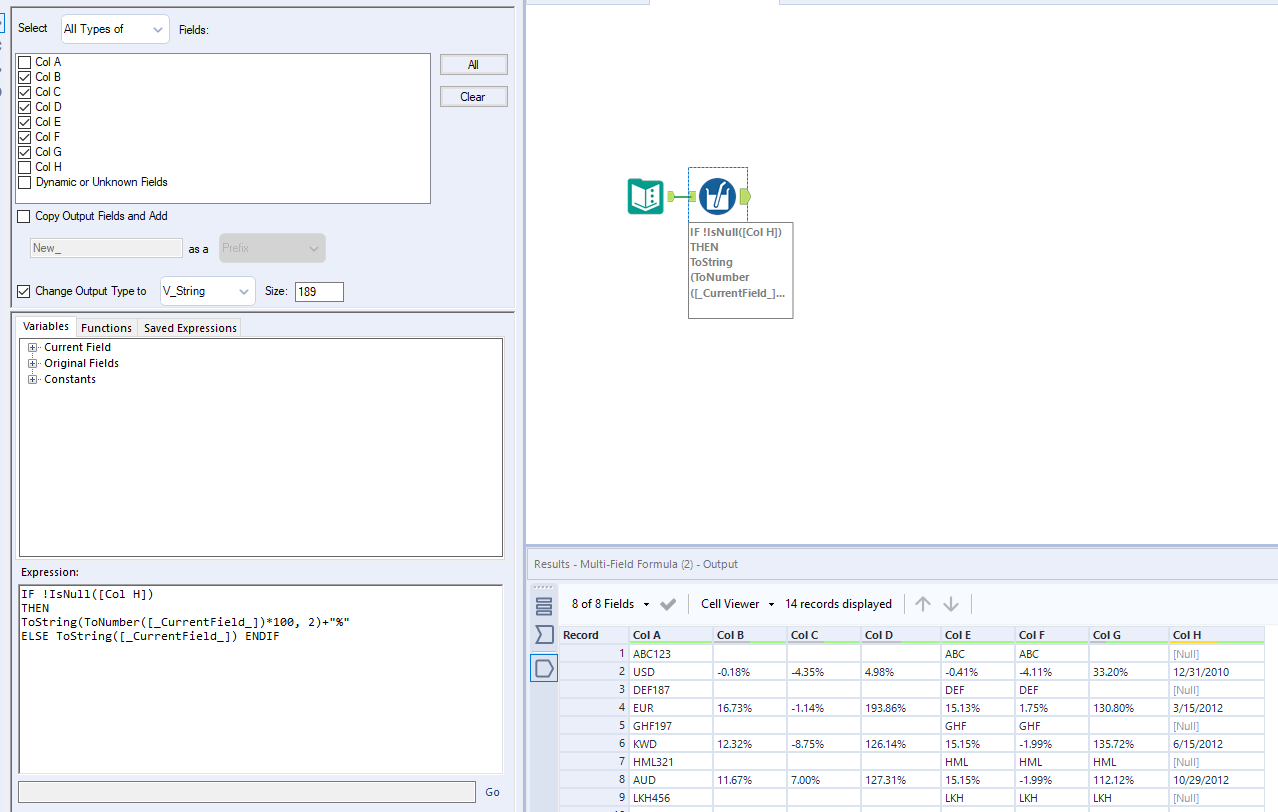 Multiplying numeric values and displaying them as ... - Alteryx Community