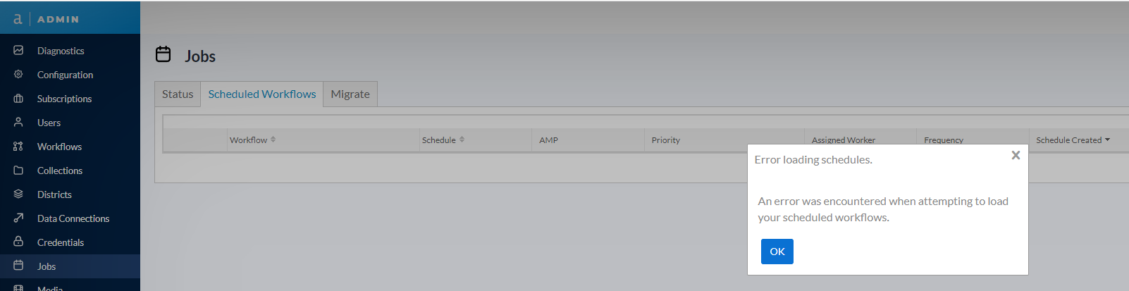 Error Loading Schedules On Alteryx Gallery Alteryx Community 