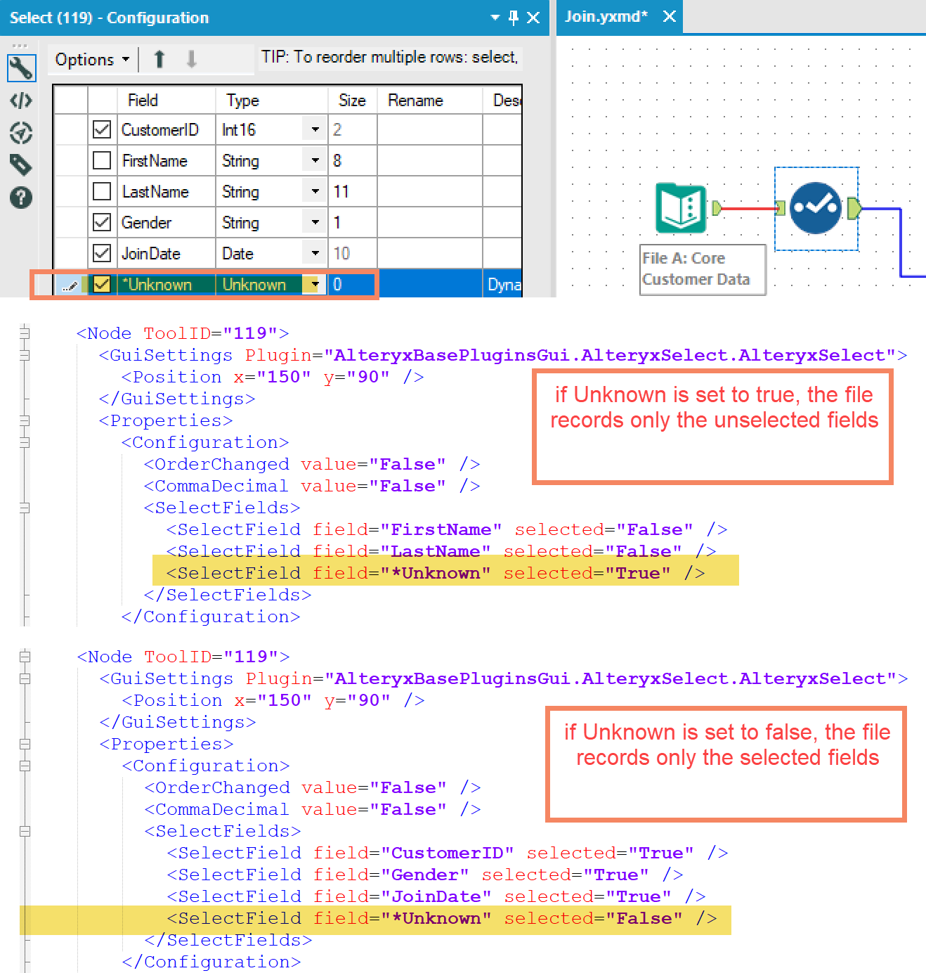Explicit field info in YXMD file (verbose option) - Alteryx Community