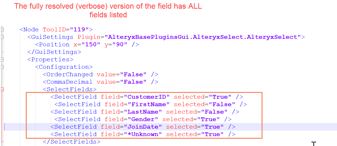 Explicit field info in YXMD file (verbose option) - Alteryx Community
