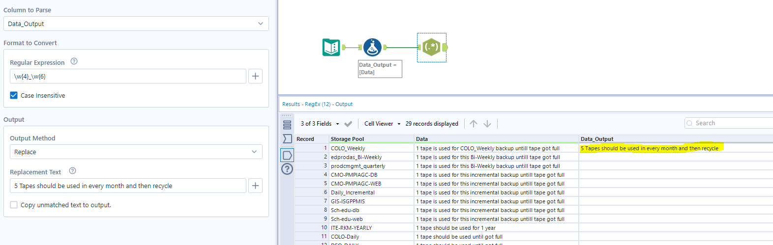 Solved: Regex replace with Conditional loop - Alteryx Community