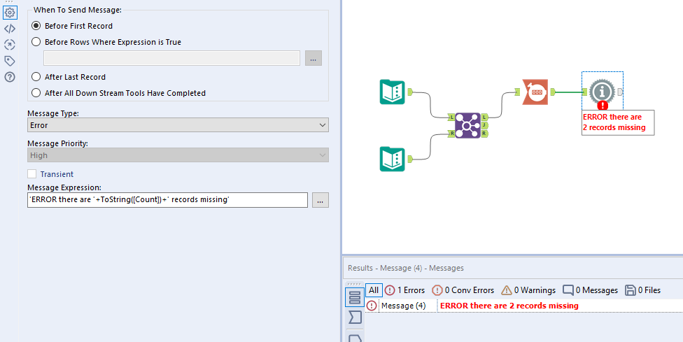 Warning/Caution message on a special case in workf... - Alteryx Community