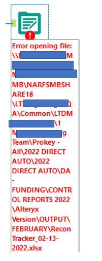 Error Opening File - Output Tool - Alteryx Community