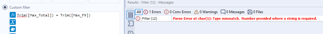 Filter Tool Not Working Alteryx Community