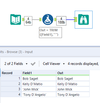 Solved: Remove Specific First and Last Unwanted Character - Alteryx Community