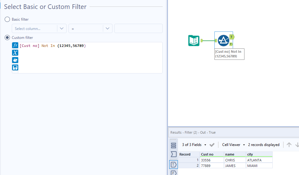 Solved: Filtering out customer numbers using filter tool - Alteryx ...
