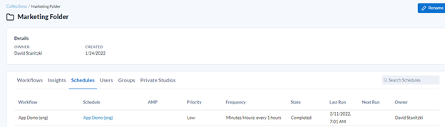 How to see Results of Shared Schedules