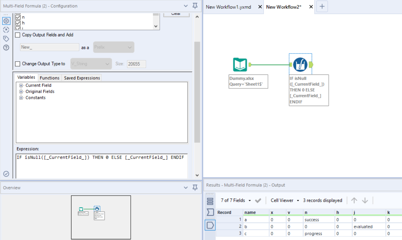 Solved Enter Zero In Multiple Columns Alteryx Community