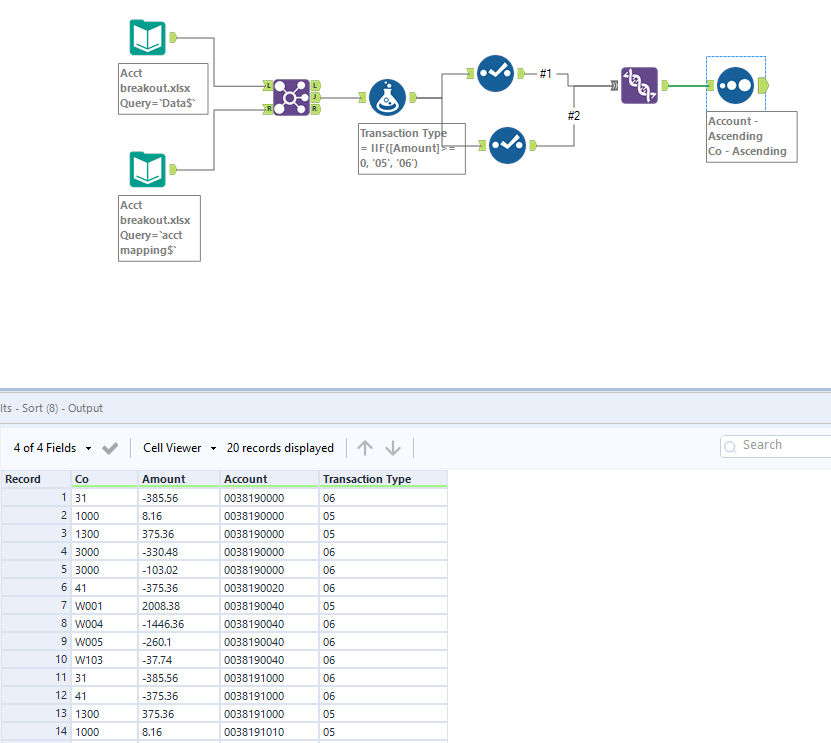 Assigning accounts and transaction types to data - Alteryx Community