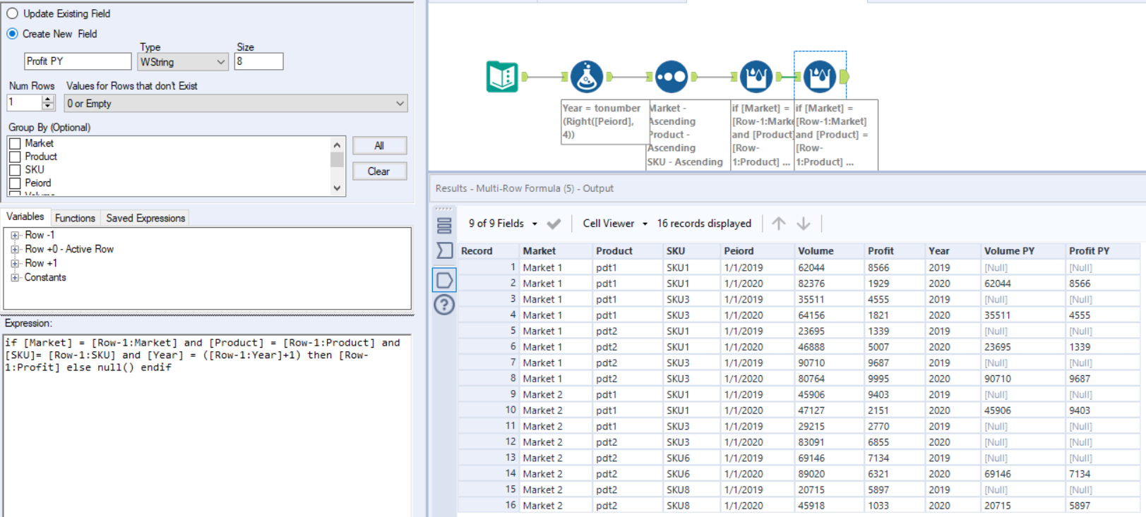 Solved: Calculate Previous Year Value in columns - Alteryx Community