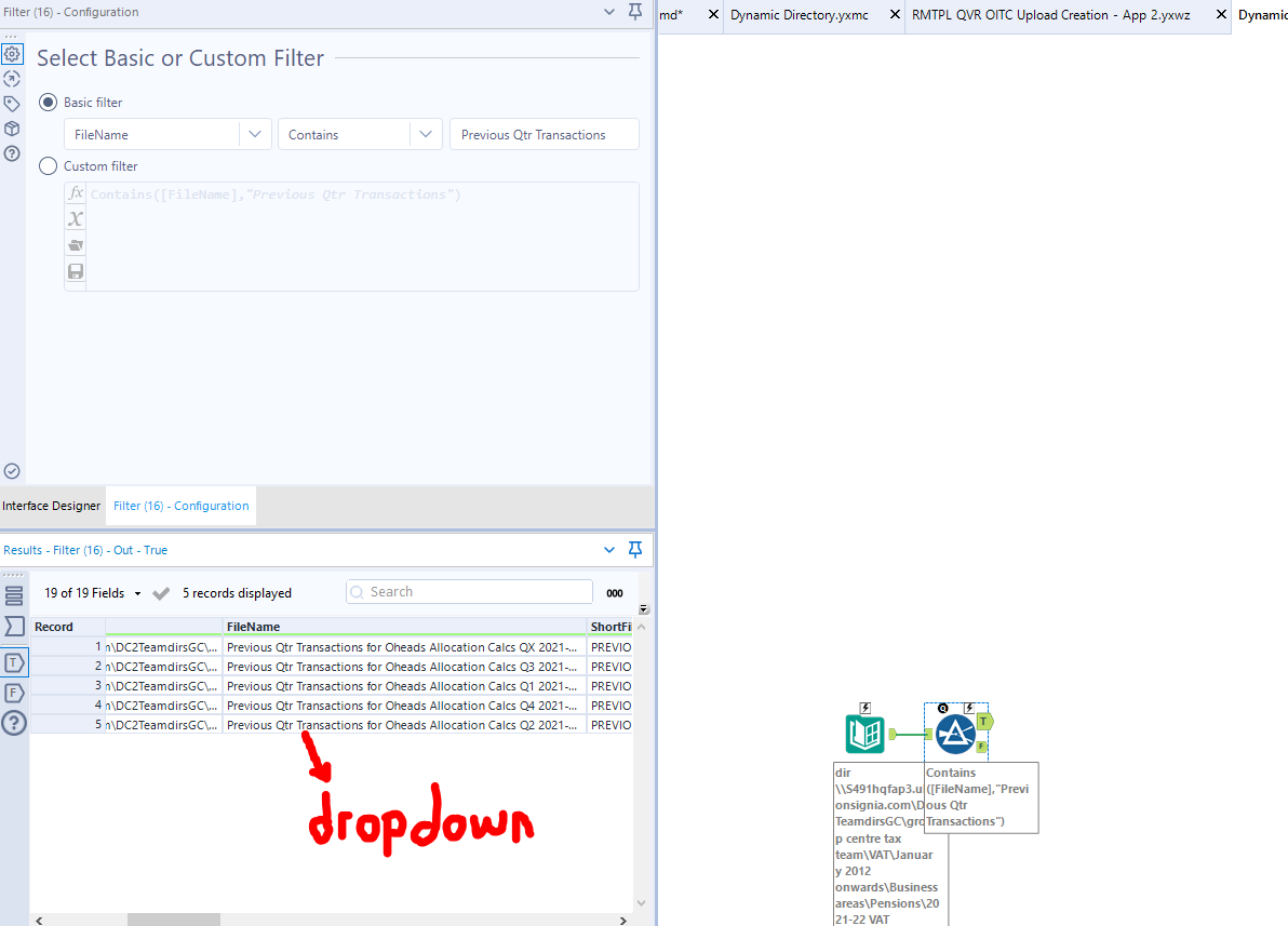 Solved: dynamic drop down - Alteryx Community