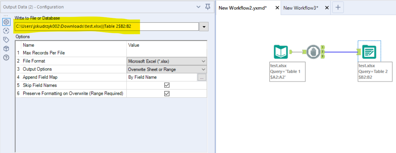 Solved Using One Excel Sheet Data To Overwrite Cells In O Alteryx Community