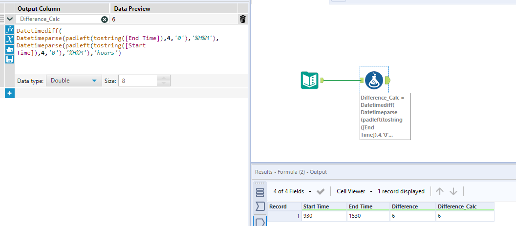 How to find the difference (HHmm) between two sepa... - Alteryx Community