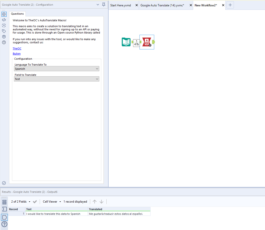 Google Auto Translate Macro - Alteryx Community