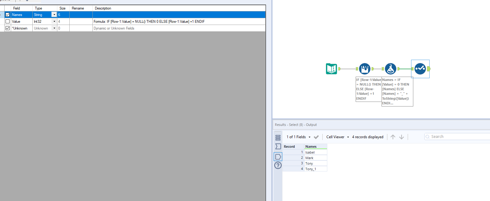Renaming if Duplicate with Formula - Alteryx Community