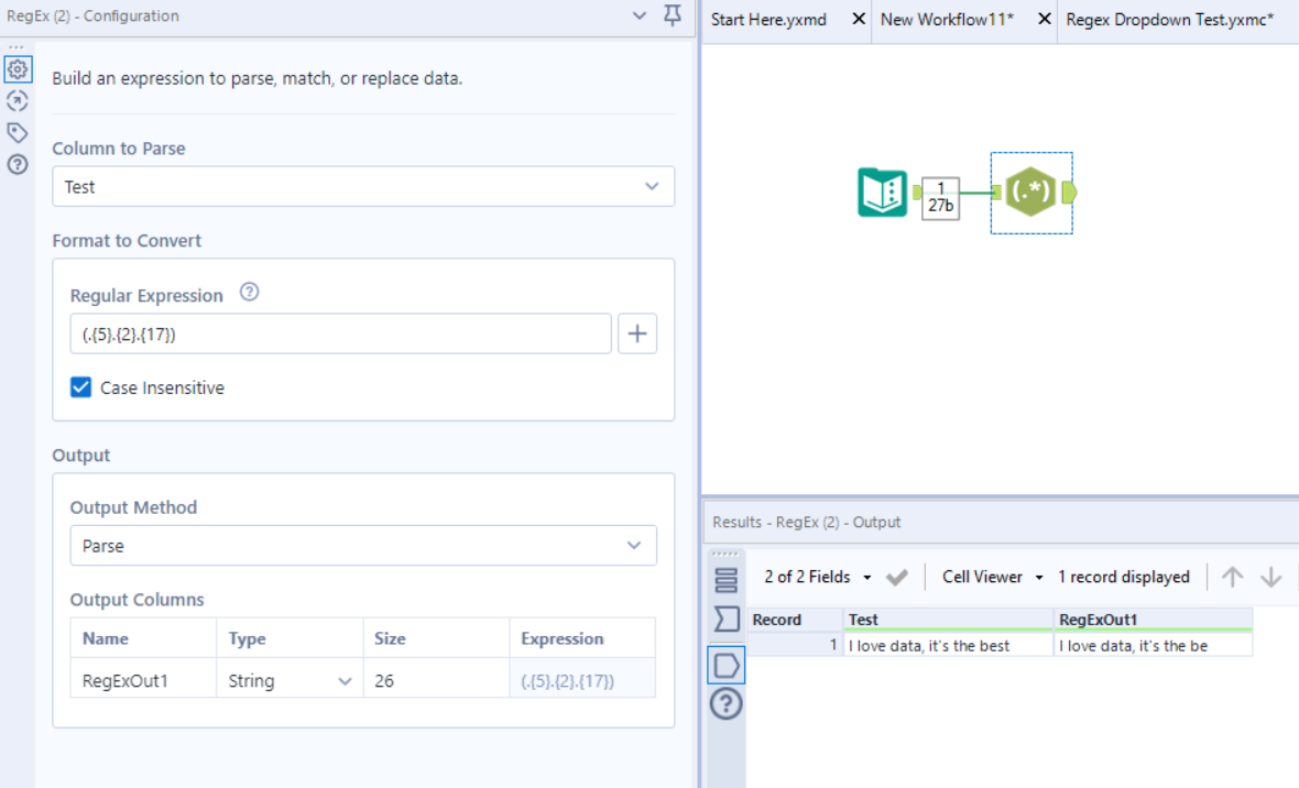 Regex Parse Expression Not Updating With Listbox A Alteryx Community