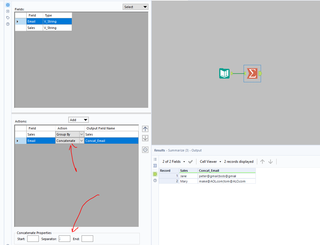 Solved How To Combine Data In One Cell Alteryx Community