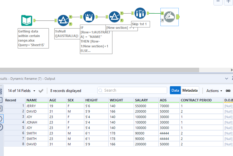 Solved: Extract data from middle of Excel with multiple ca... - Alteryx Community
