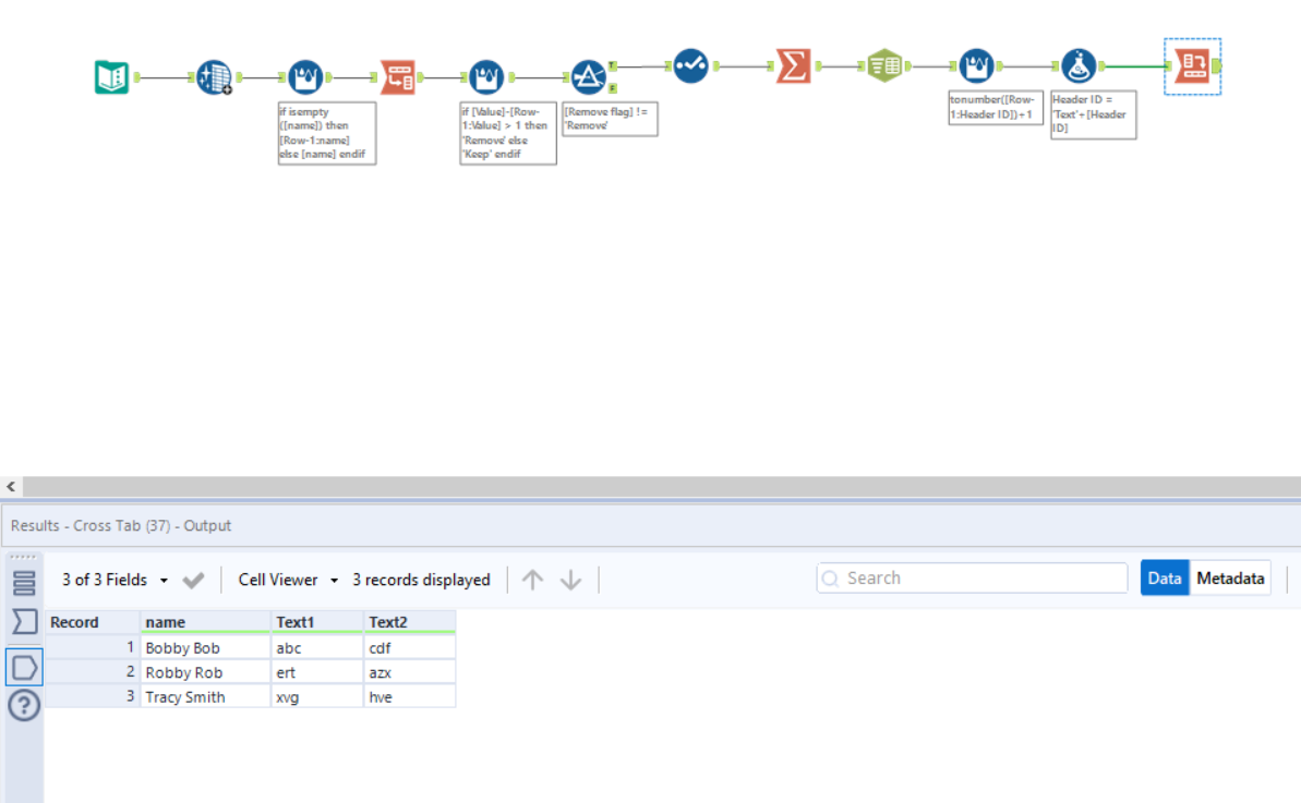 Solved: How to turn long data into wide format with record... - Alteryx ...