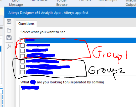 Alteryx app - Listbox - can I group the items with... - Alteryx Community