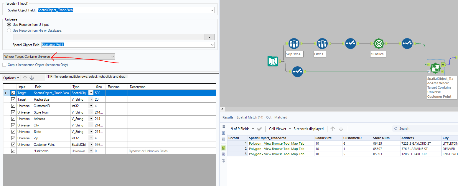 Mark a location point inside a radius - Alteryx Community