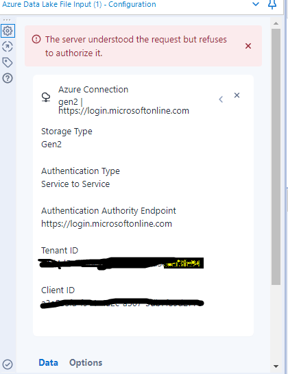 Unable to connect to ADLS Gen 2 storage account co... - Alteryx Community