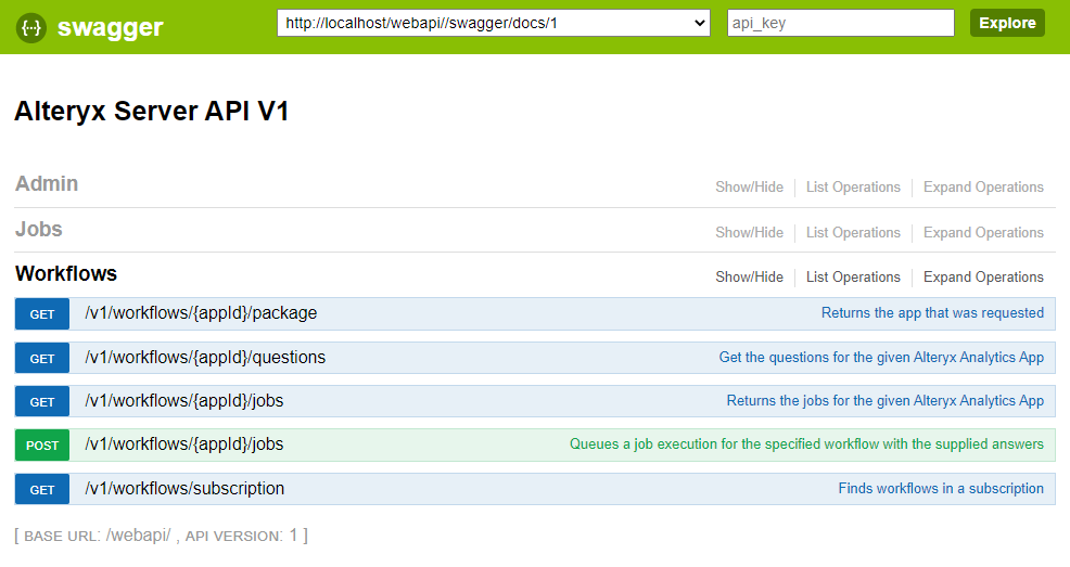 Solved: Server API v3 equivalent to v1 'v1/workflows/{appI... - Alteryx ...