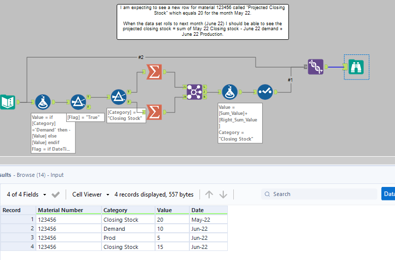Solved: Need Help Adding a row into my data Set Based on a... - Alteryx Community