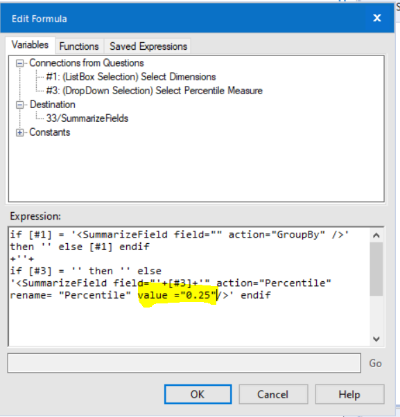 Auto configure the percentile to 25% in the summar... - Alteryx Community