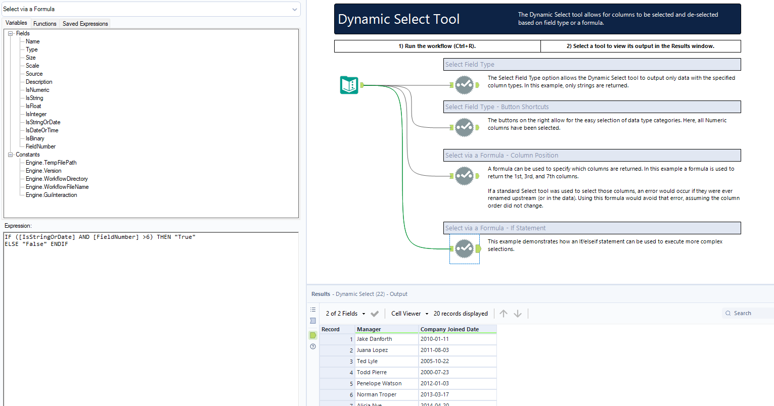 Select Specific Fields Based On Criteria Dynamic Alteryx Community