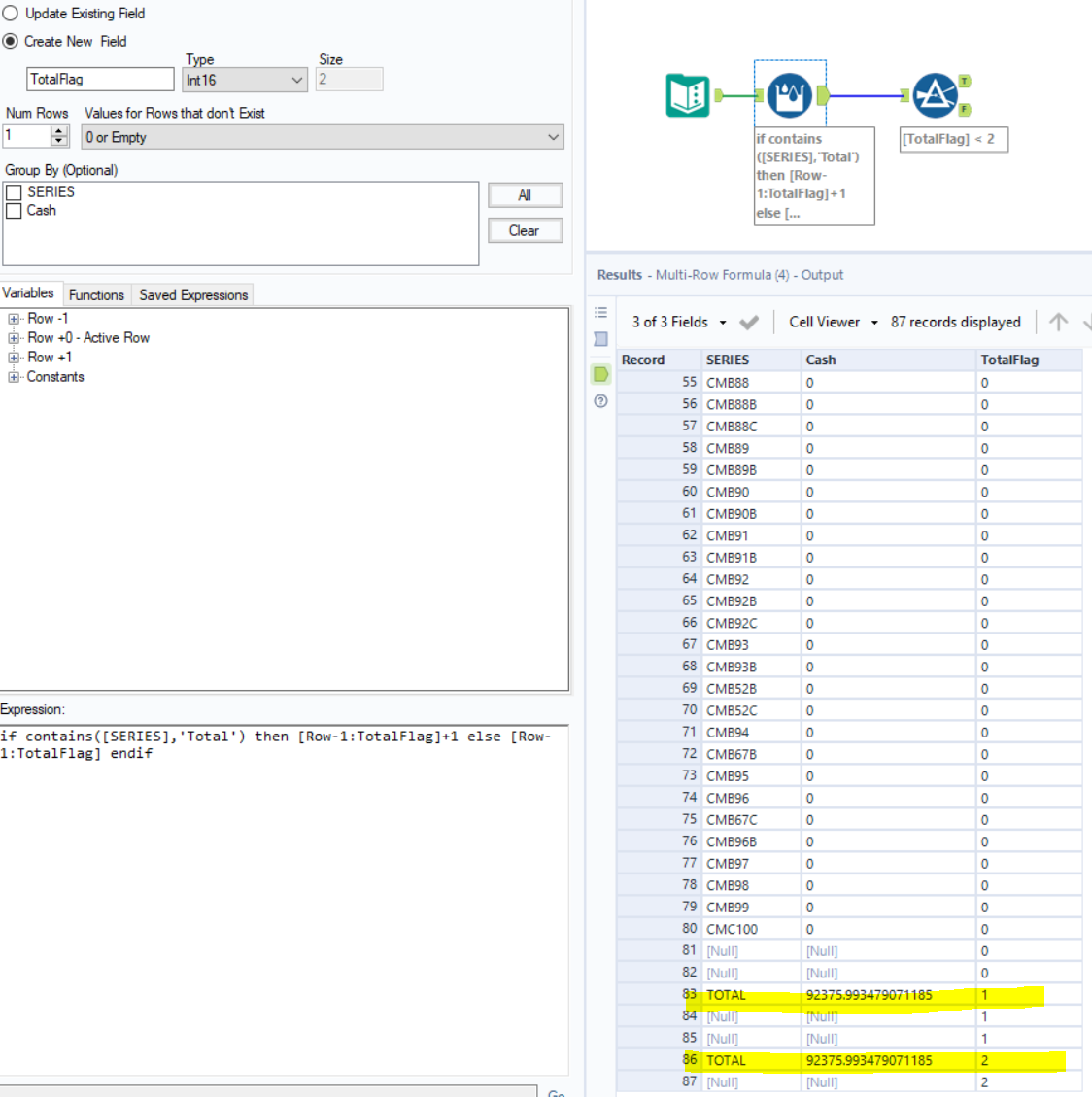Solved: Multi Row Formula, numbering rows after word - Alteryx Community