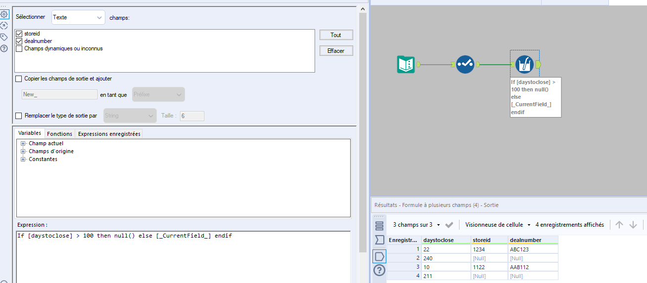 Solved: Using MultiField Tool to NULL certain columns base... - Alteryx Community