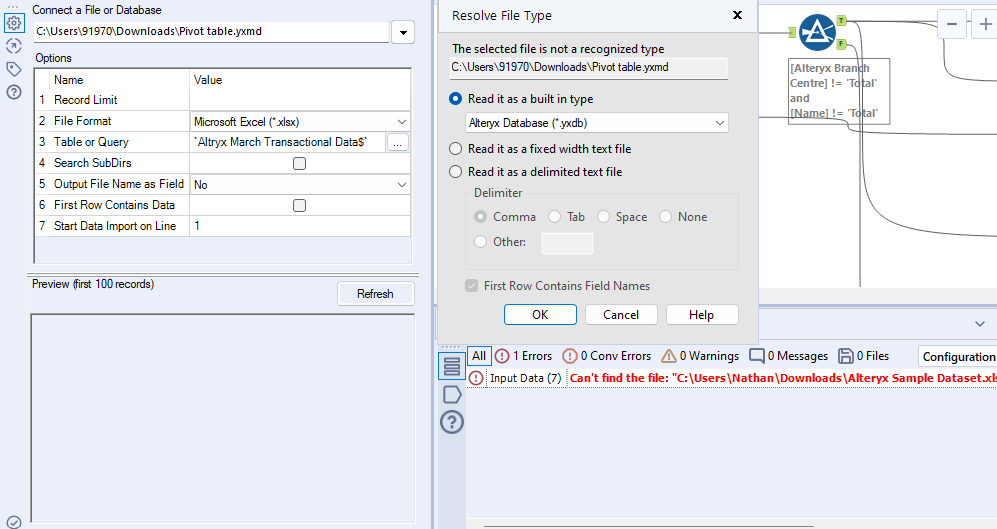 Solved: CAN'T FIND THE FILE - Alteryx Community