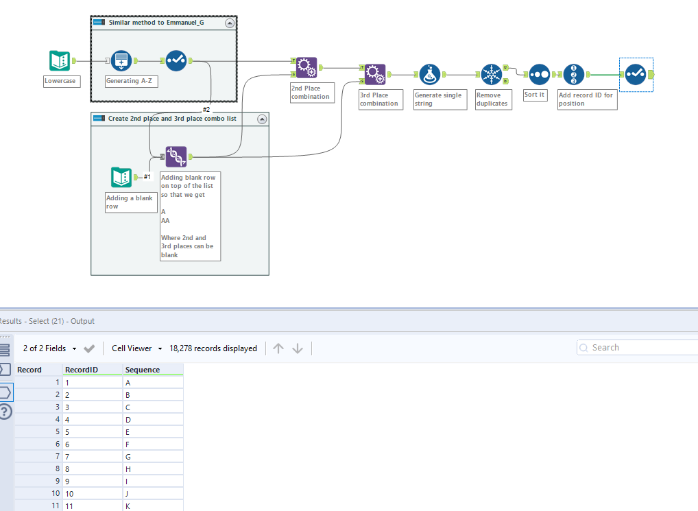 Solved: To Generate patterns for alphabets - Alteryx Community