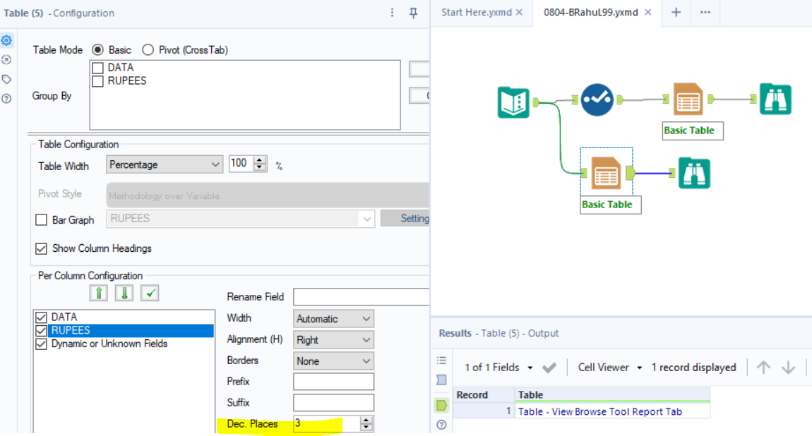 Solved: Reporting tool( table) - Alteryx Community