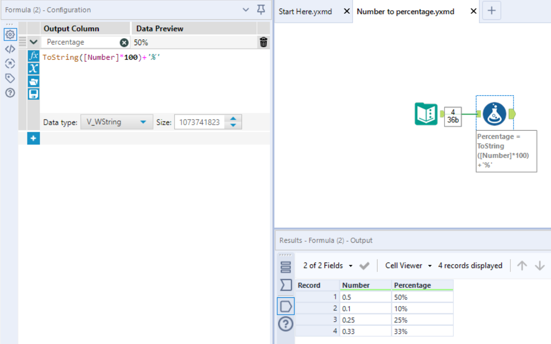 Solved: How to convert the a decimal into a percentage - Alteryx Community
