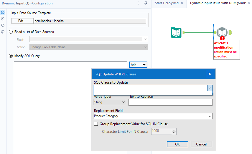 GCSE-747:The Dynamic Input tool with a DCM connect... - Alteryx Community