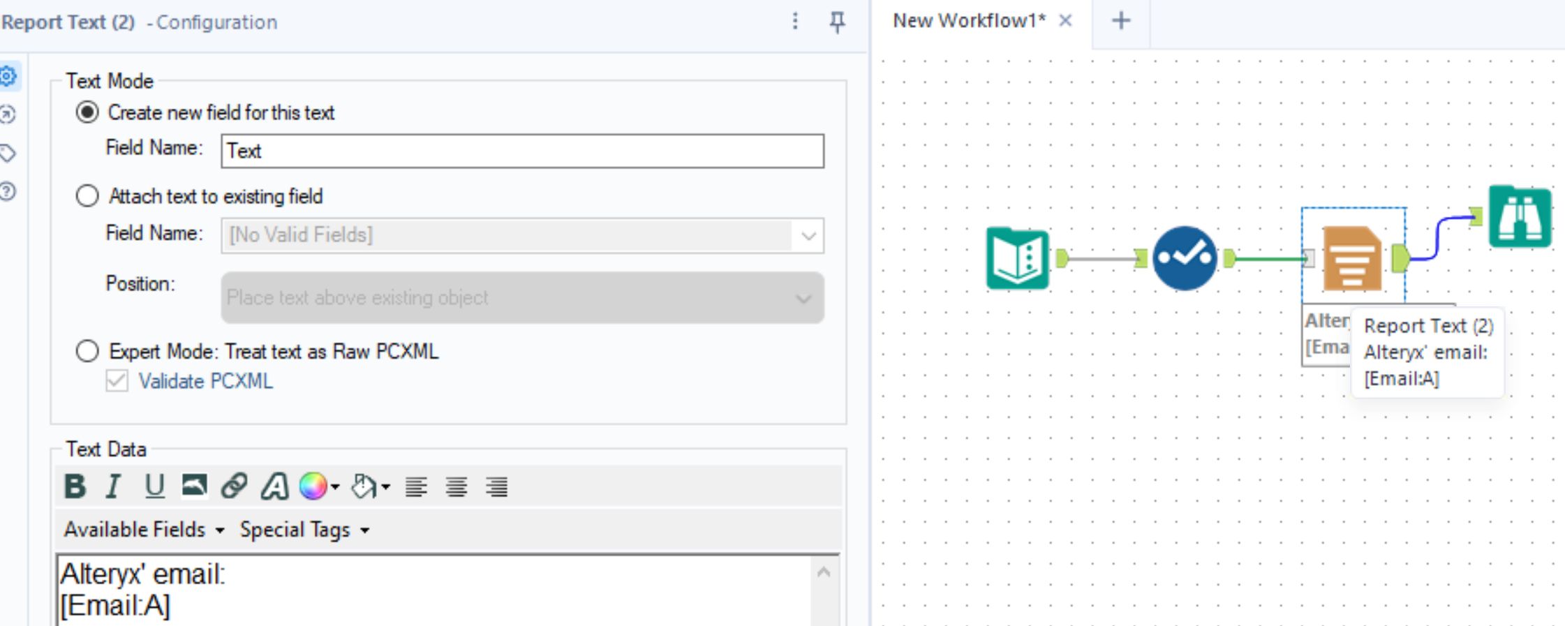 Report Text Tool removing apostrophes and indentat... - Alteryx Community