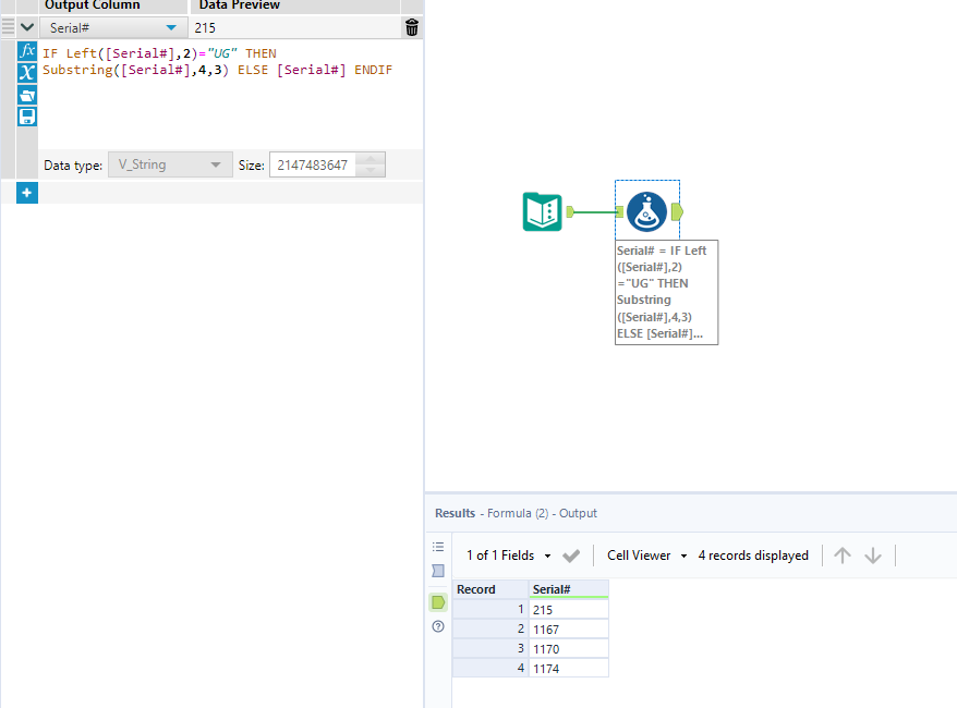 Solved: Formula to snip data - Alteryx Community